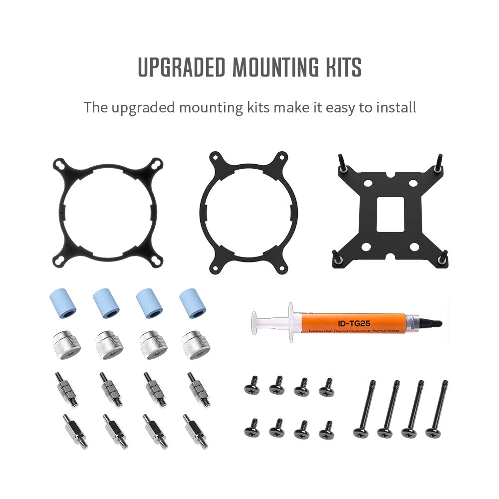 ID-COOLING ICEFLOW 240 ARGB CPU Water Cooler 5V 3-PIN Connector 2-in-1 240mm Addressable RGB Fan 240mm CPU Liquid Cooler, Cable Management AIO Cooler, Intel 115X/2066, AMD AM4/AM5