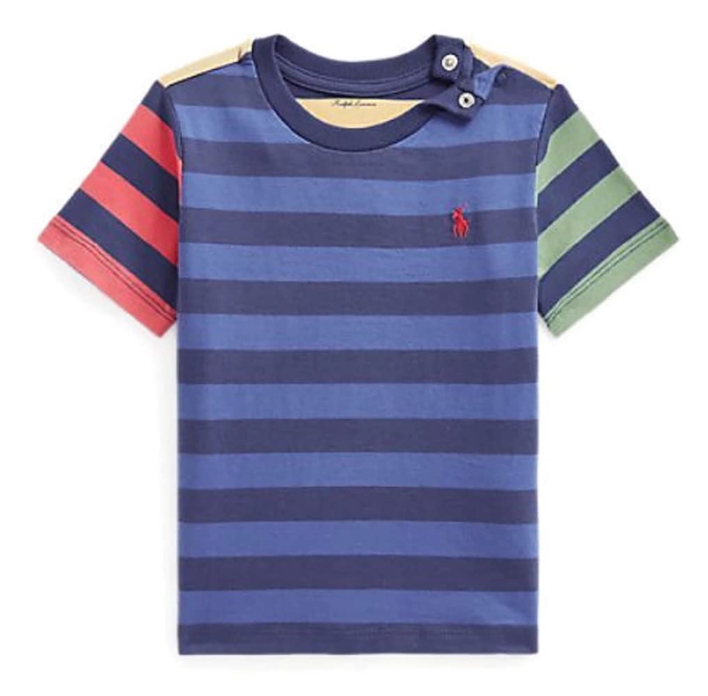 POLO RALPH LAUREN Baby Boy's Short Sleeve Crewneck Tee (Liberty Blue Multi, 6 Months)