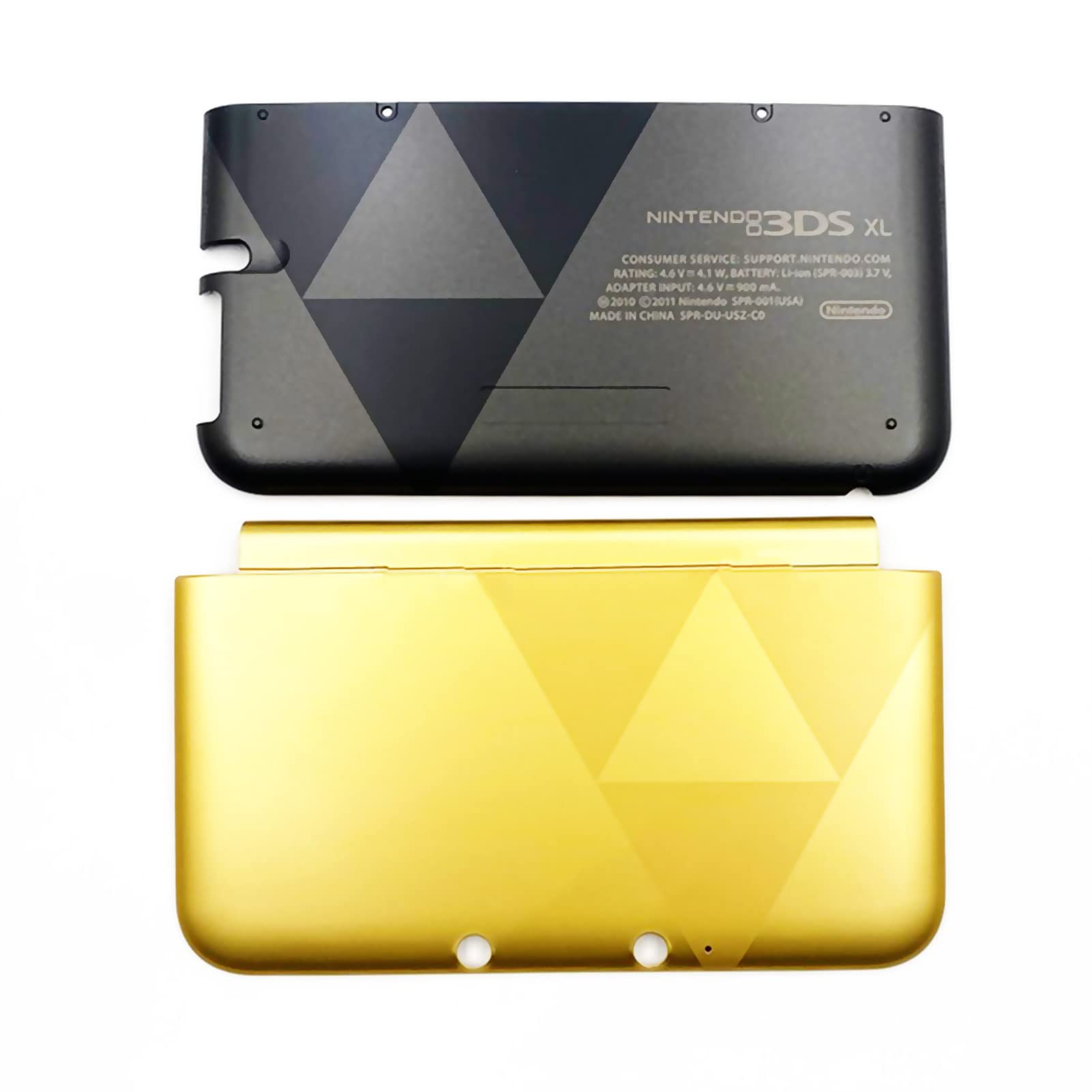 New for 3DS XL Top & Bottom Housing Shell Gold & Black Replacement Original, for Nintendo 3DSXL 3DSLL Handheld Console, for ZLD Edition A E Face Outer Casing Case Back Cover Plate 2 PCS Set