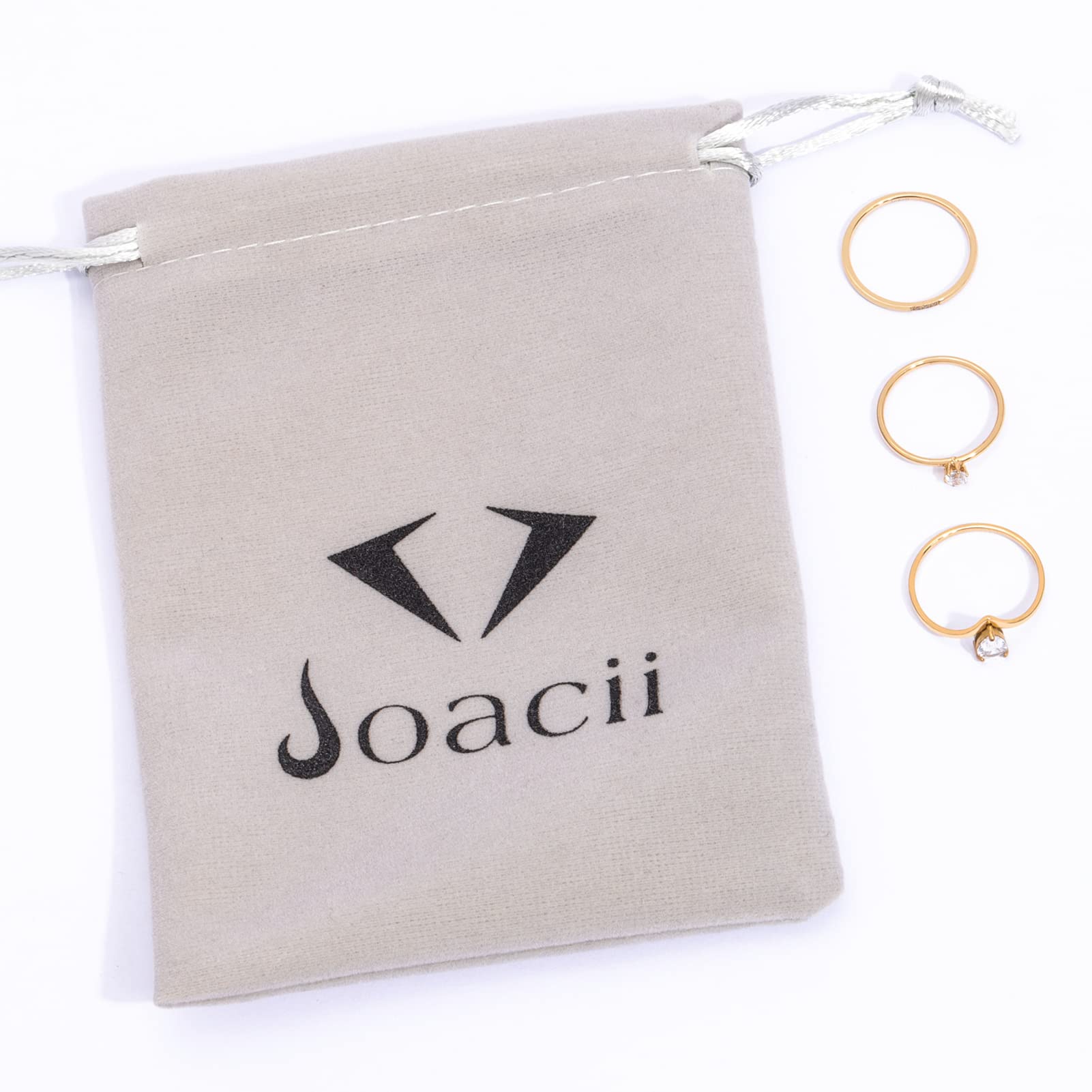 Joacii Gold Plated Pear Cut Shape Eternity Statement Band Rings Stackable Cubic Zircon Infinity Promise Ring Set for Her Comfort Fit Size 8