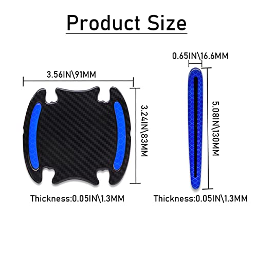 Ruibapa 8PCS Car Door Handle Universal Carbon Fiber Texture Scratch Prevention Protective Film (Blue)