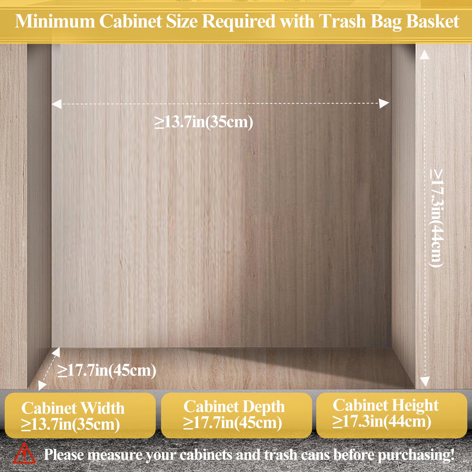 Pull Out Trash Can Under Cabinet Slider, Under Counter Trash Can Pull Out with Garbage Bag Holder, Under Sink Trash Can Pull Out for 7-11 Gallon Garbage Cans, Up to 100 lb (Not Include Trash Can)