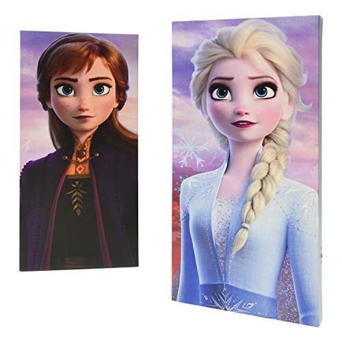 Idea Nuova Frozen 2 2Piece LED Canvas Wall Art Featuring Anna & Elsa