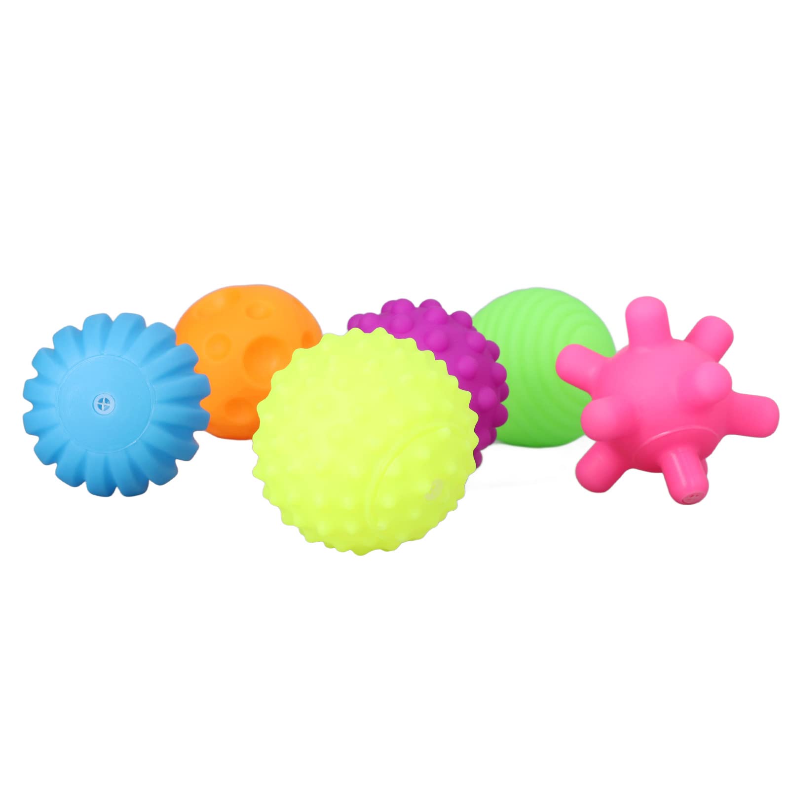 LBEC Textured Ball Set Multicolor Baby Sensory Ball Portable 6 Piece Toddler Home (Colorful)