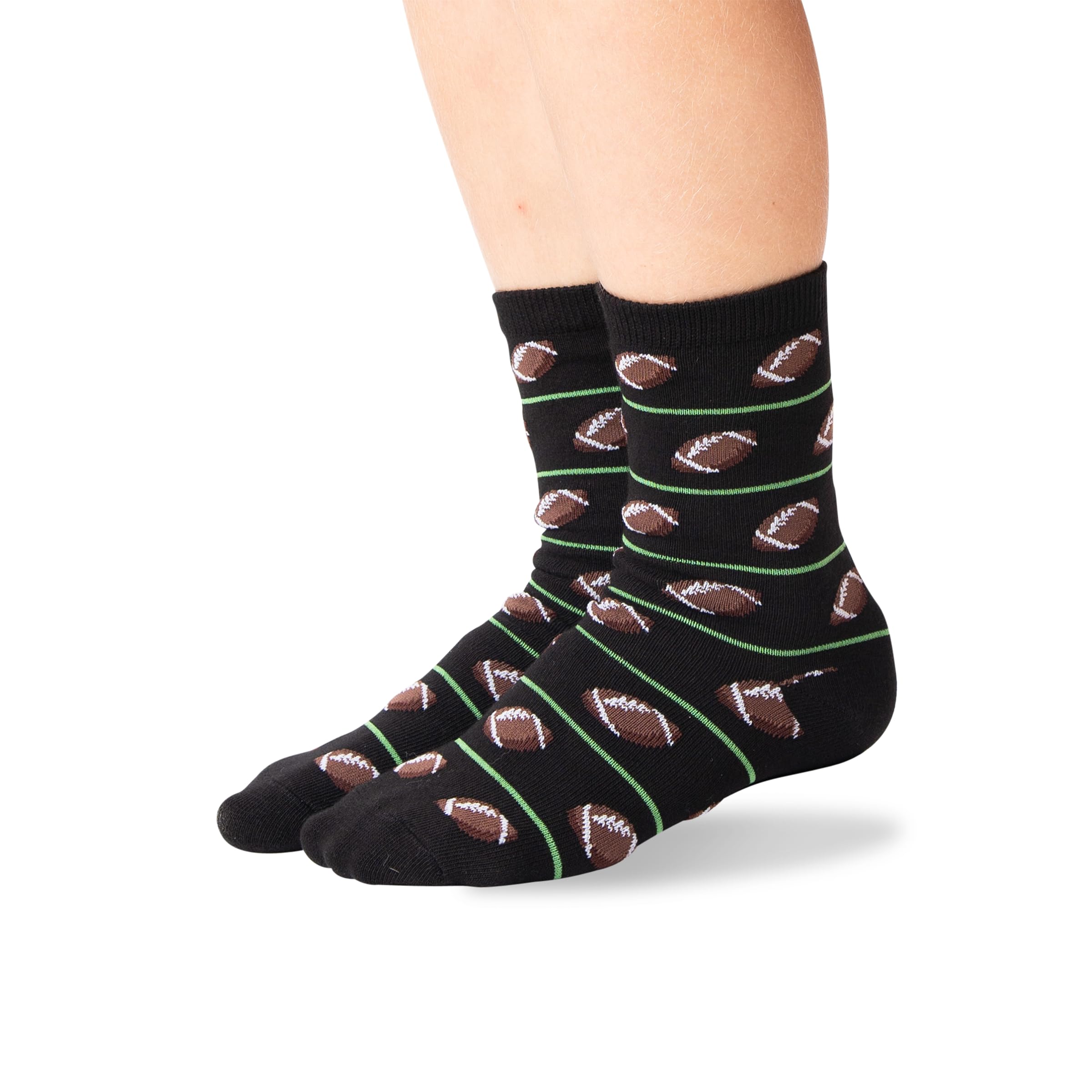 Hot Sox boys Big Conversation Starter Novelty Crew Casual Sock, Soccer (Green), Small-Medium US