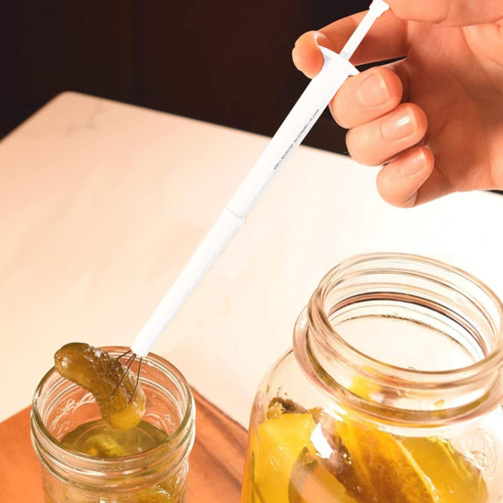 Multifunctional Flexible Olive Pepper Kimchi Food Grabber Gripper Picker Serving Fork Pickle Pincher for Jar Pickle Grabber Fork