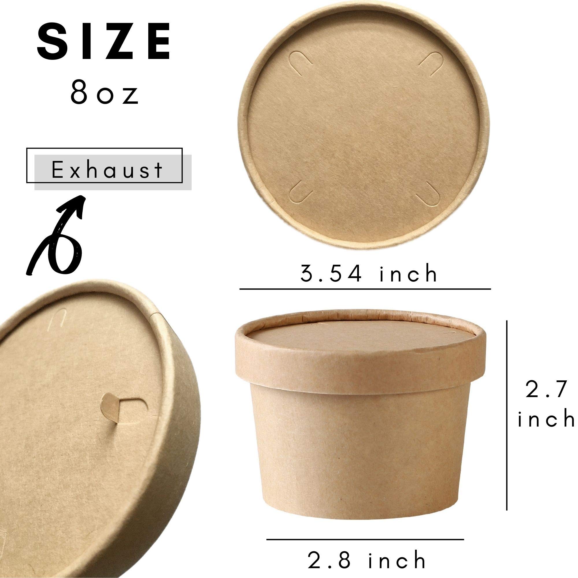 Heavy Duty Soup Containers, Ice Cream Bowls with Lids - 40 Pack 8 oz - Ice Cream Containers with Lids Ice Cream Cups with Lids Freezer Containers Disposable Dessert Bowls with Lids Soup Cups