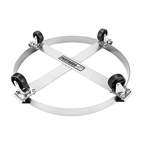 PENTAGON Tools 55-Gallon Drum and Garbage Can Dolly β Heavy-Duty Metal Dolly with Cross Braces and Caster Wheels β 1,000-Pound Capacity (Silver)