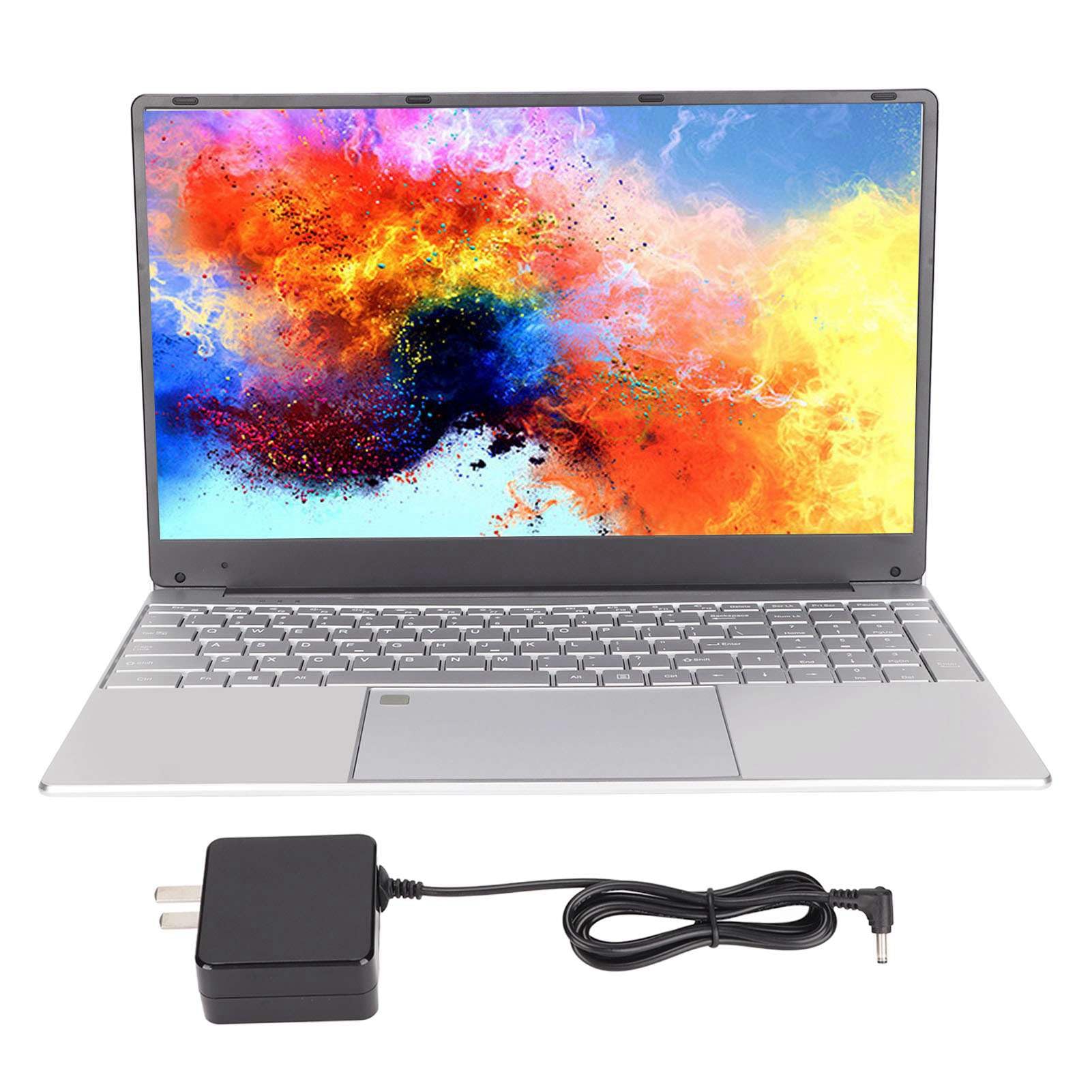 Jopwkuin IPS Laptop, 1920x1080 IPS HD Screen Digital Touchpad 128GB SSD High Speed 15.6in Laptop for Home (US Plug)