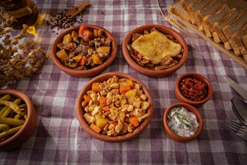 Luksyol Handmade Unglazed Clay Bowls: Elevate Your Culinary Experience with a Set of 3 (6.3 x 1.57 in) | Authentic Terracotta Cooking for Indian, Mexican, Korean Cuisine | Microwave-Friendly and Safe|