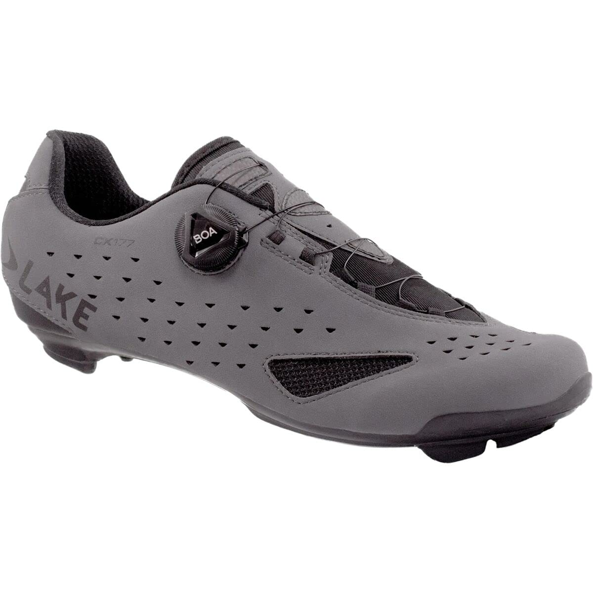 Lake Cx177 Wide Cycling Shoe - Men's Matte Grey/Black, 47.0