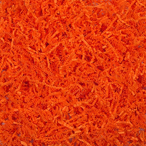 Rupert and Jeoffrey's Trading Co. Crinkle Cut Paper Shred Filler for Gift Baskets (1/2 Lb, Orange)