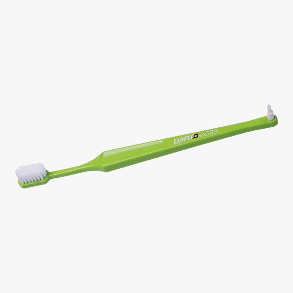 Paro Swiss Paro exS39 Extra Sensitive Toothbrush with Interspace Brush F | Dual Features | Ultra Soft Bristles | Unisex | (6 Pack), 6.0 Count
