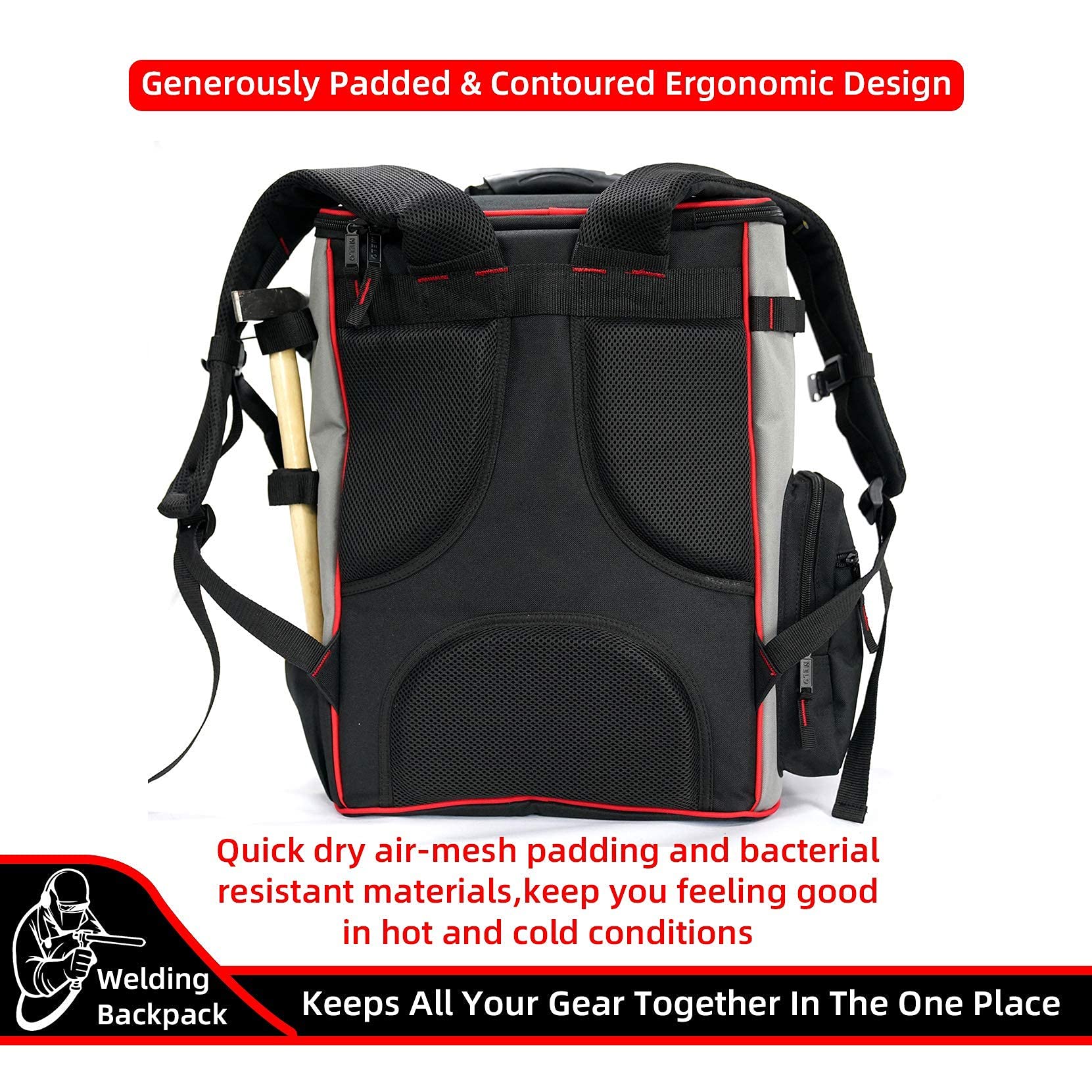 MELOTOUGH Welding Tool Backpack Extreme Gear Pack with Helmet Catch