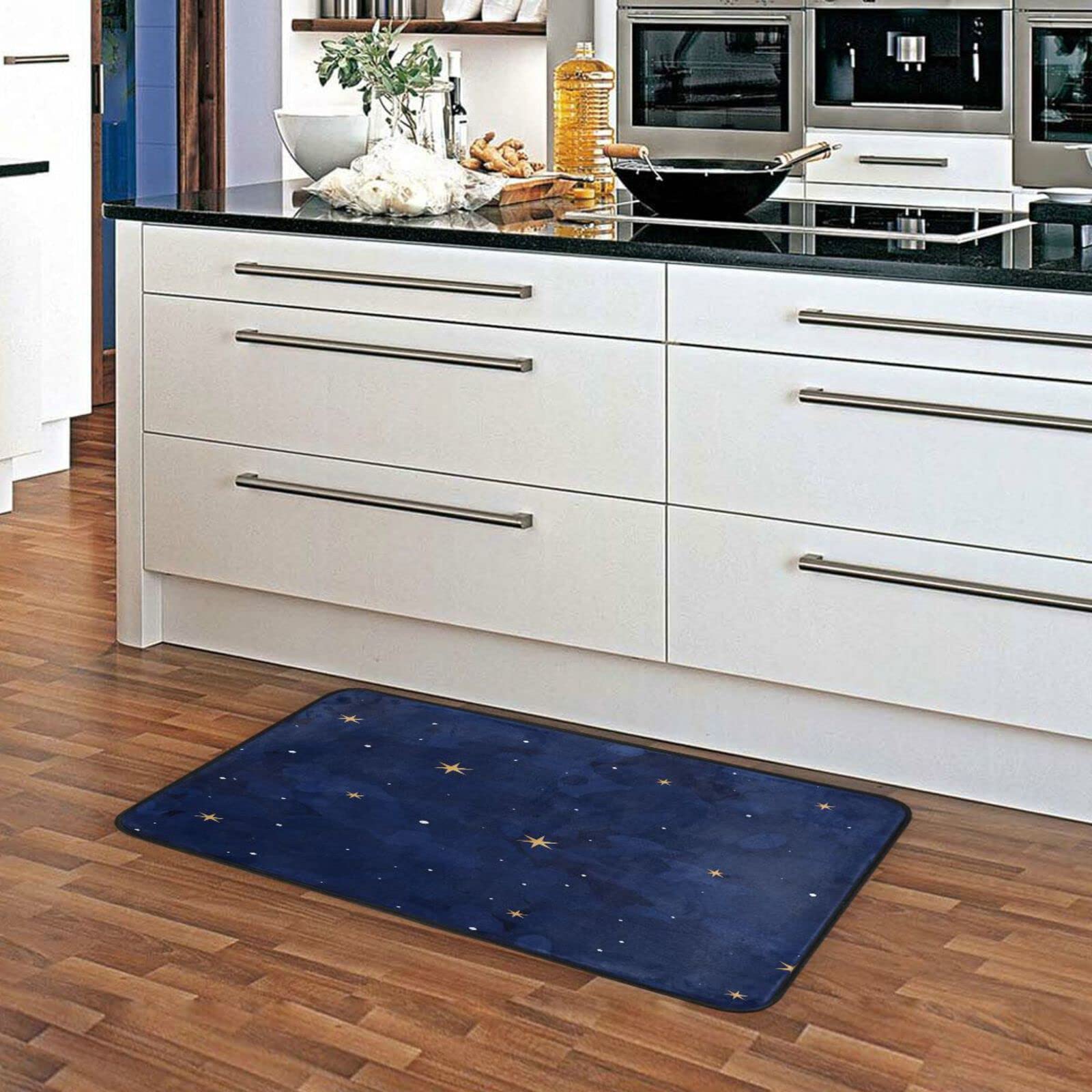 Kigai Starry Night Kitchen Rug Mat Anti-Fatigue Comfort Floor Mat Non Slip Washable Kitchen Rug for Kitchen Washroom Bedroom Sink 39 x 20 inch