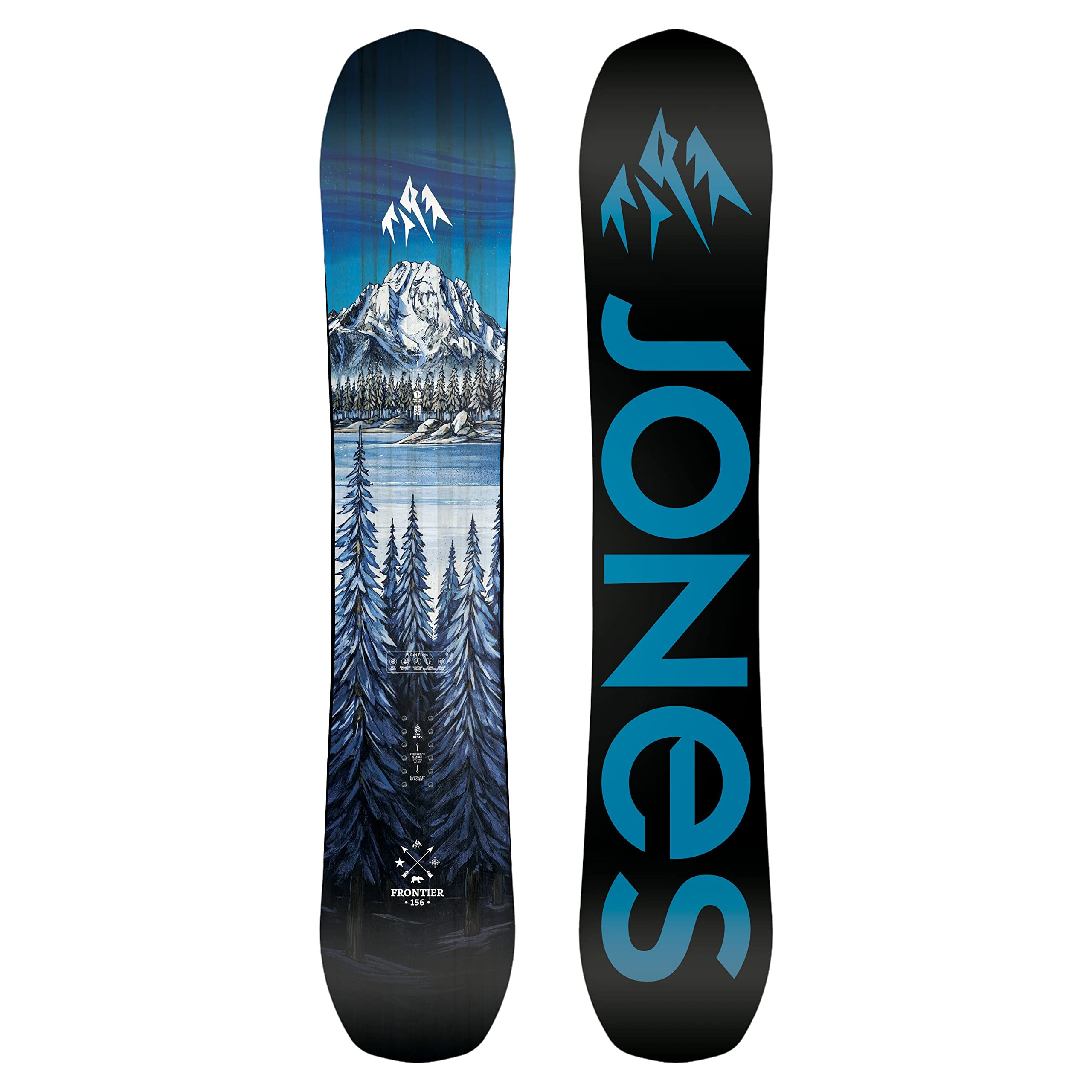 JONES Snowboards Frontier Snowboard, Directional Freeride, 156cm