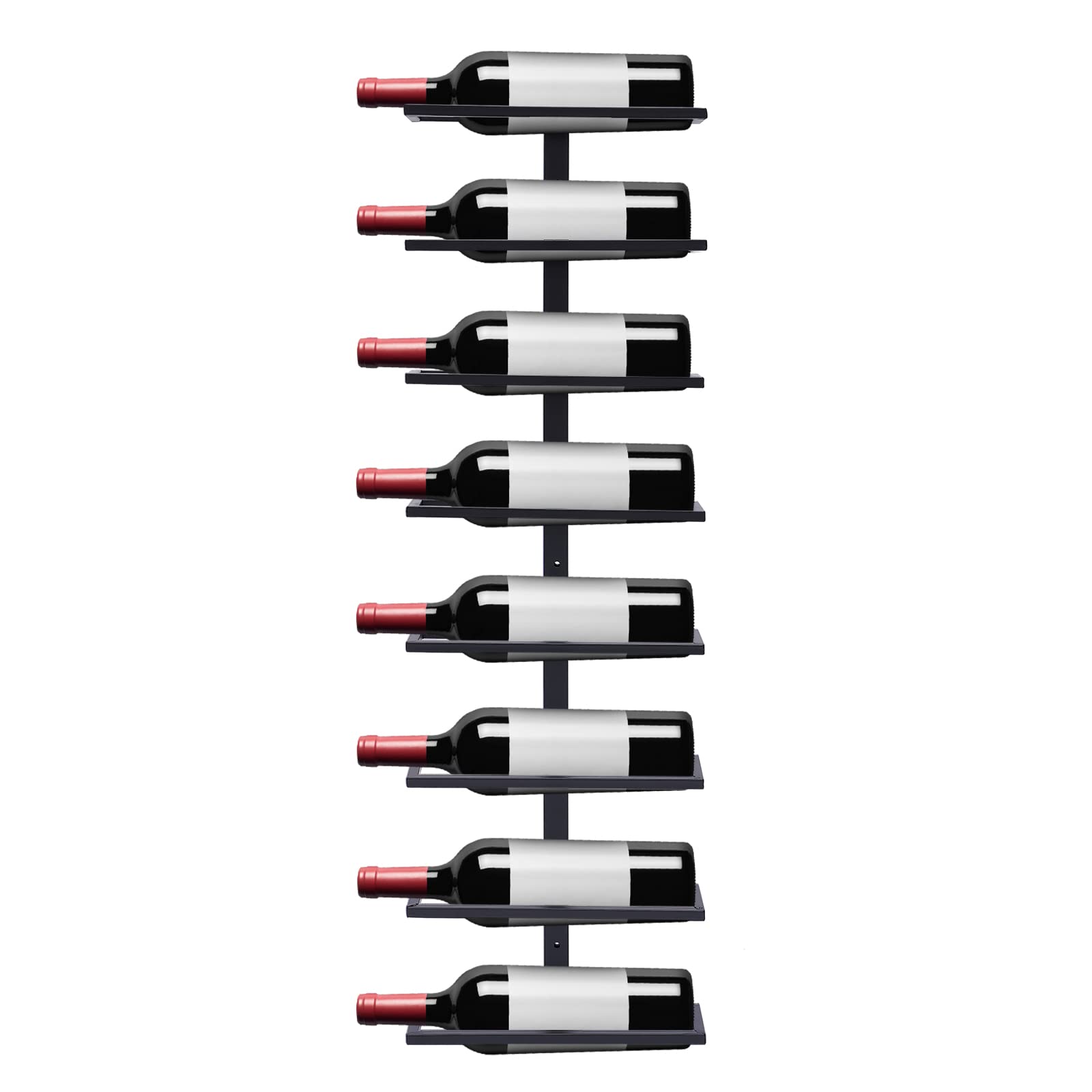 LYNICESHOP 8 Bottle Wall Mounted Wine Rack Wine Bottle Rack Holder Storage Organizer, Center Frame Metal Wall Mount Wine Bottle Rack for Kitchen, Pantry, Dining Room, Bar, Wine Cellar