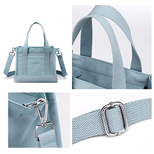 MINKARS Small Tote Bag for Women Nylon Crossbody Purse Mini bag, Sky Blue 9β