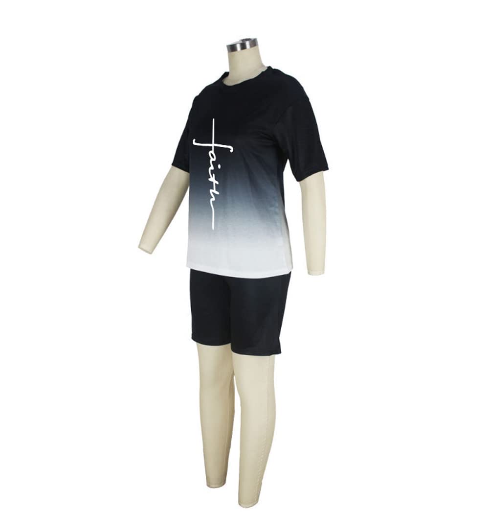 LaPhyran Two Piece Outfits for Women Casual Sets Pullover Long Sleeve Loose-Fit T Shirts Bodycon Solid Pants Tracksuits Fall Yoga Black XXL