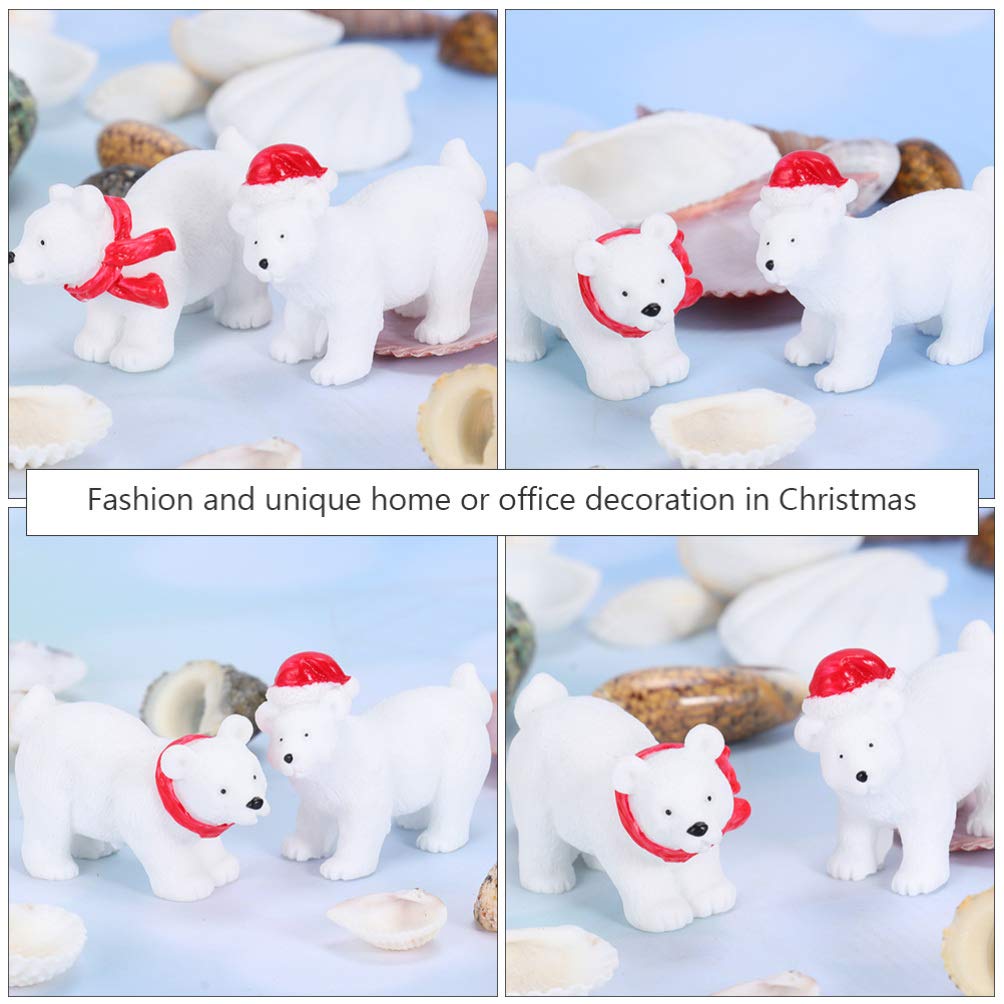 LIOOBO 9pcs Christmas Bear Ornaments, Christmas Mini Ornaments Micro Landscape Ornament for Christmas Party Decorations