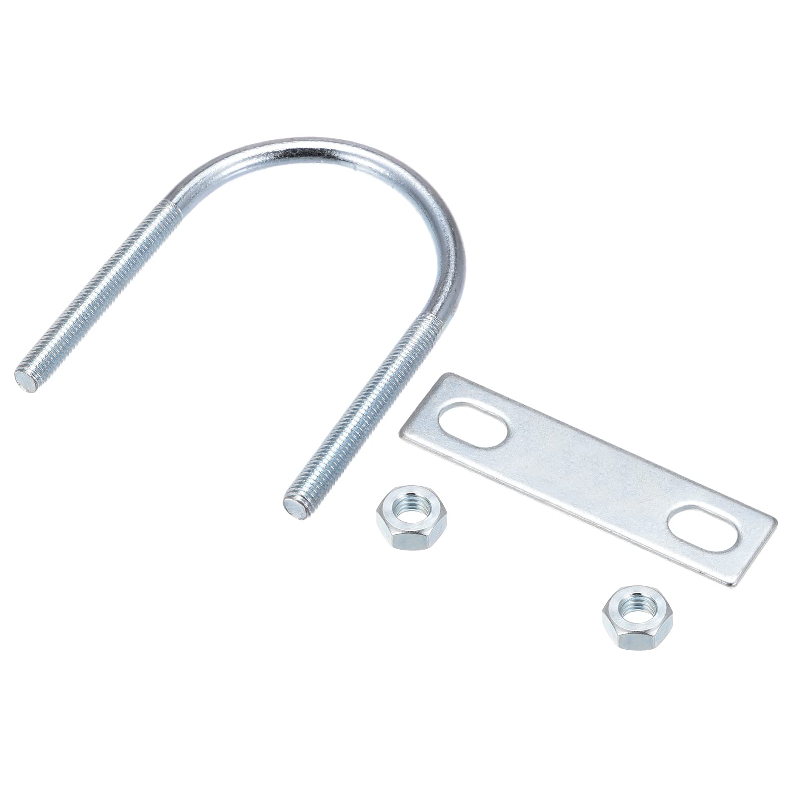 METALLIXITY U Bolts (M8x90x150mm), Round U Bolt Steel with Nut and Plate - for Construction, Pipe
