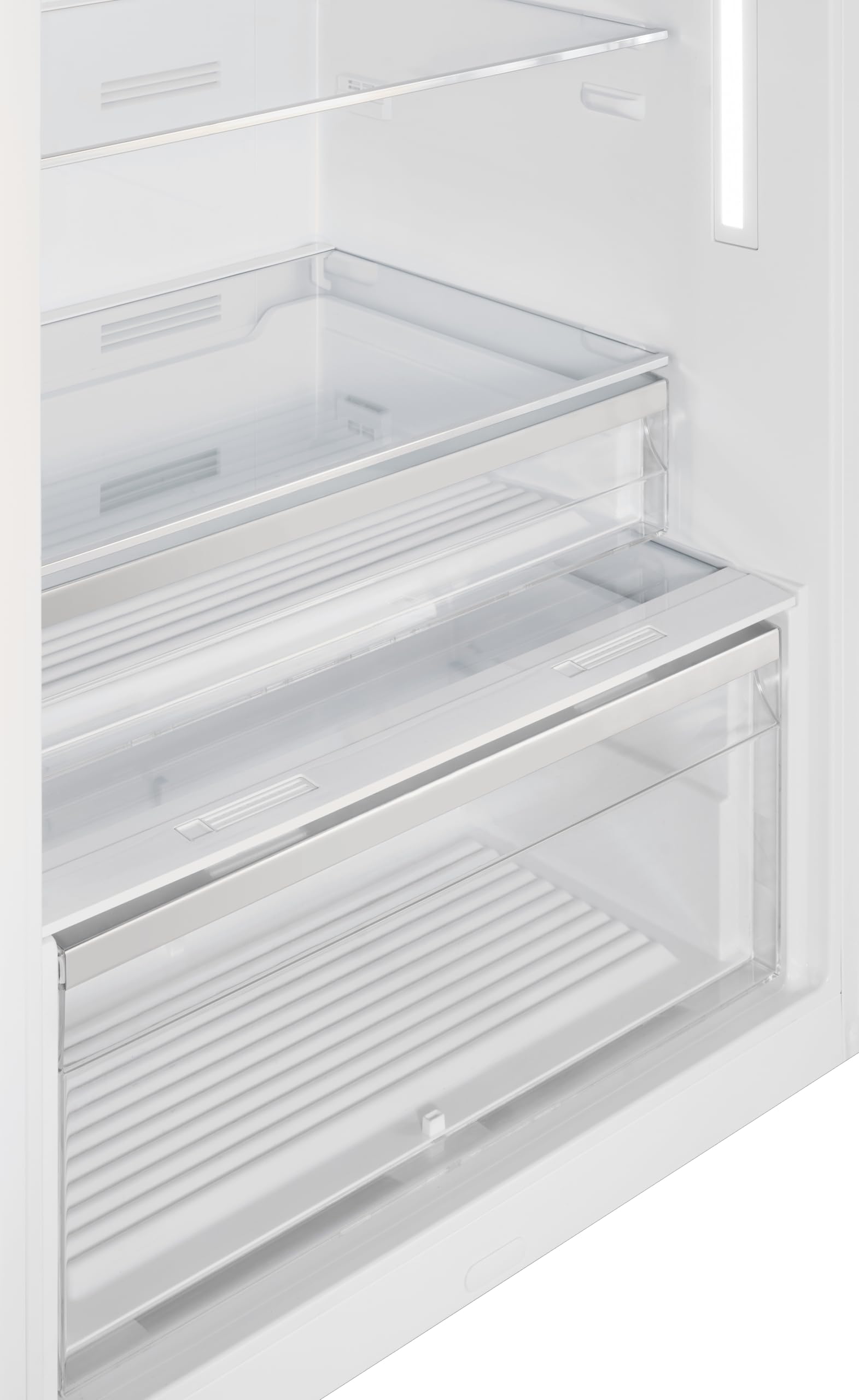 Smeg FAB50 50's Retro Style Aesthetic Top Freezer Refrigerator with Ice Maker 19.28 Cu Total Capacity Multiflow Cooling System Adjustable Glass Shelves Left Hand Hinge Cream Made In Italy