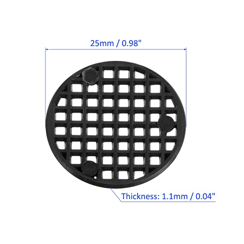 M METERXITY 50 Pack Plant Pot Hole Mesh Pads - Round Rigid Bonsai Flowerpot Drainage Grid Screen Apply to Outdoor/Garden (2.5cm/1 Inch, Black)