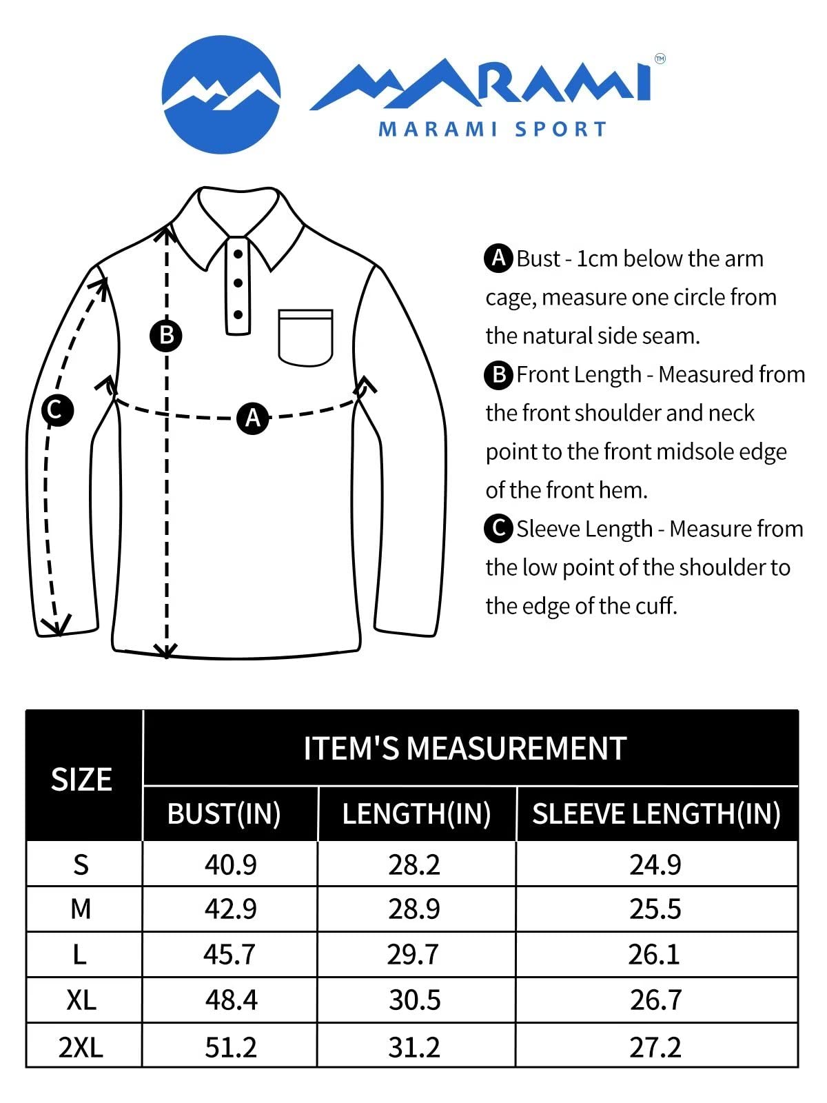 MARAMI Men's Golf Polo Shirt - Long Sleeve Tactical Shirts Quick Dry Performance Jersey Hiking Collared Shirt Green Size L