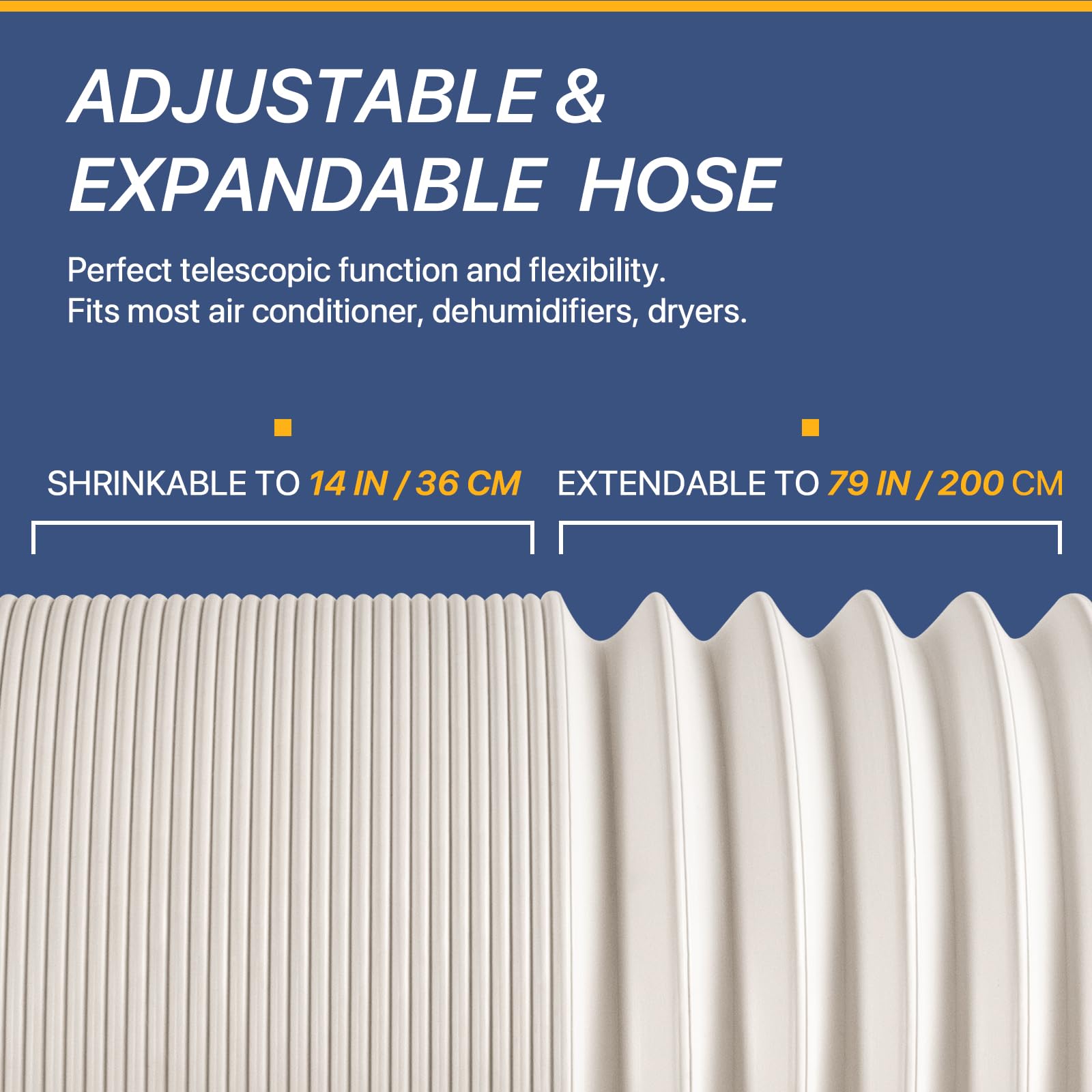 Portable Air Conditioner Hose 5.9β(15cm) Diameter, Air Conditioner Exhaust Hose, 80 Inch Length, Universal Fit, Counterclockwise