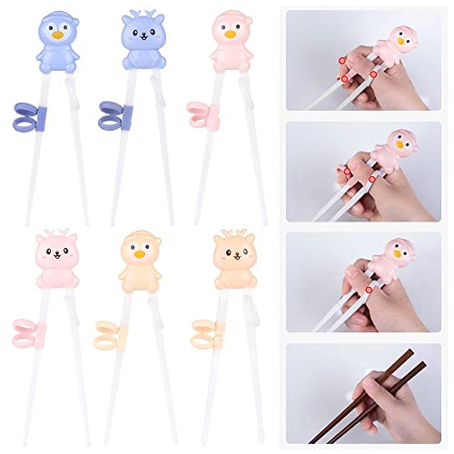 Learning Chopsticks Cartoon Training Tableware Kids Baby Eating Helper(type 1,blue)