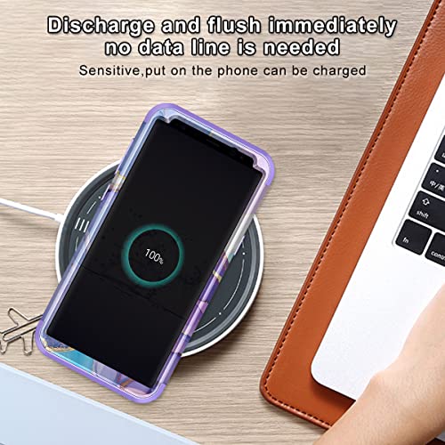 Miqala for Galaxy S8 Case,Marble Design Three Layer Heavy Duty Shockproof Hard Plastic Bumper +Soft Silicone Rubber Protective Case for Samsung Galaxy S8,Purple