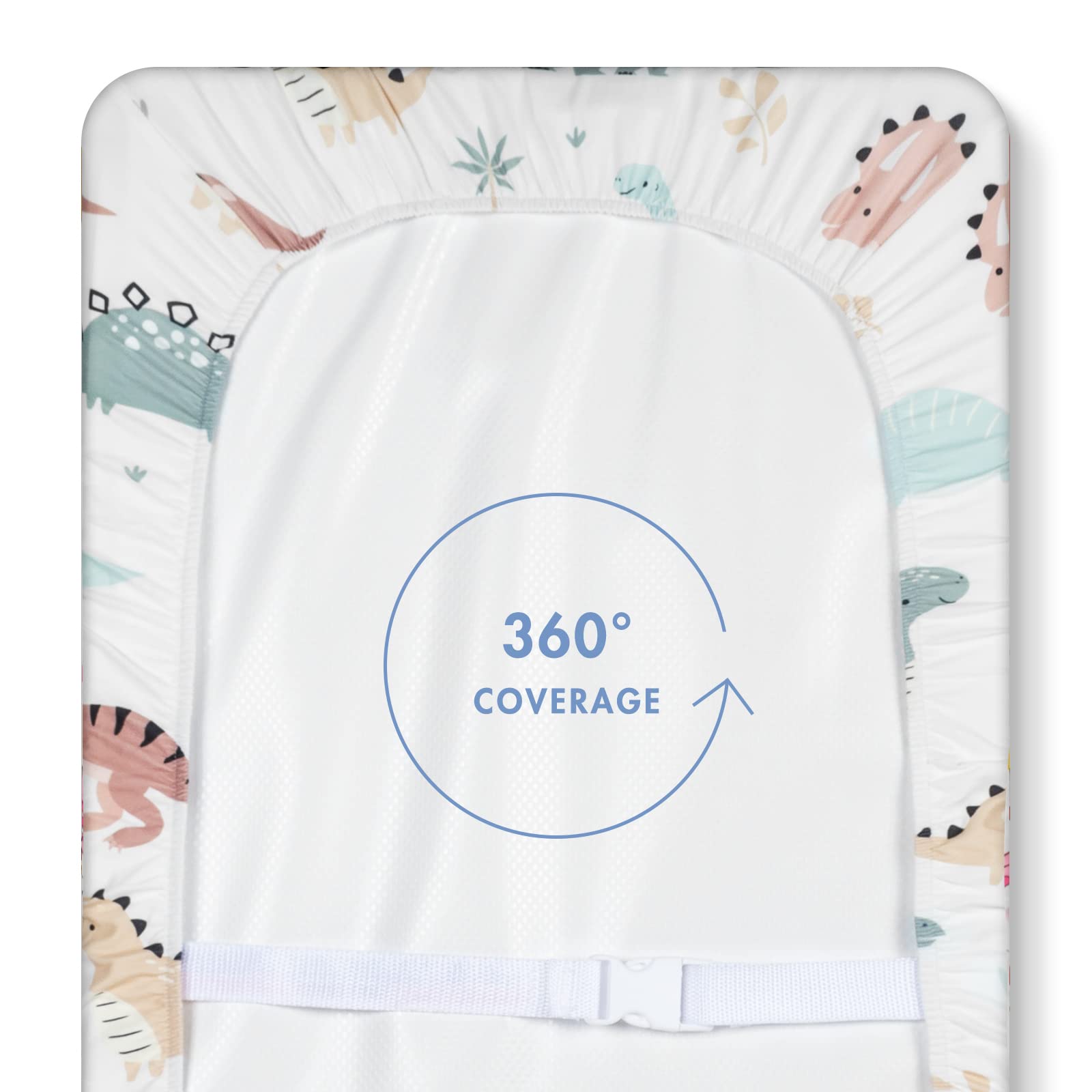 Pack and Play Sheets, Mini Crib Sheets for Boys Girls,Snug Fitted Playard Sheet Bedding Mattress Protector,2 Pack,Dinosaur&Animal