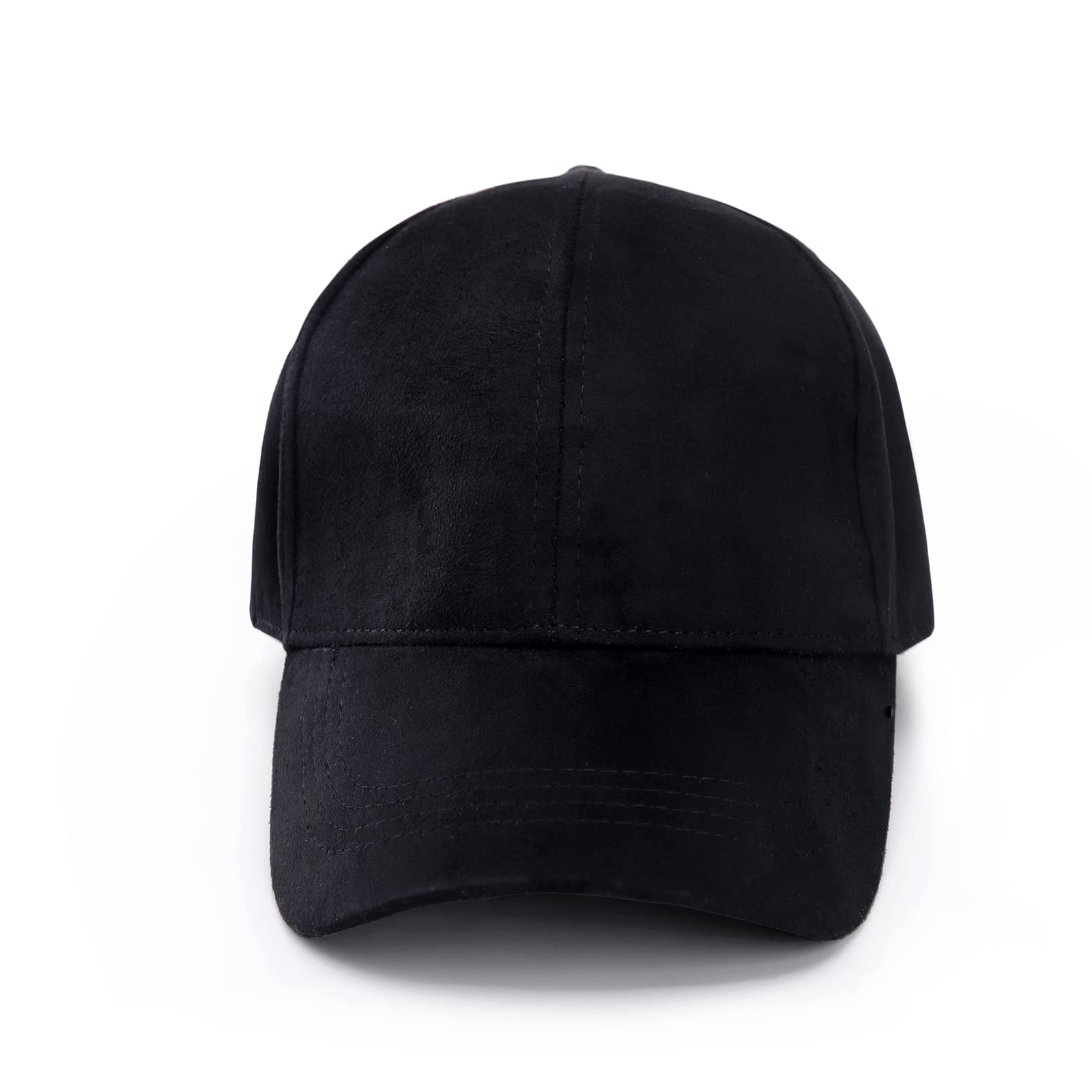 JOOWEN Men Women Faux Suede Baseball Hat Unisex Adjustable Plain Dad Cap (Yellow)