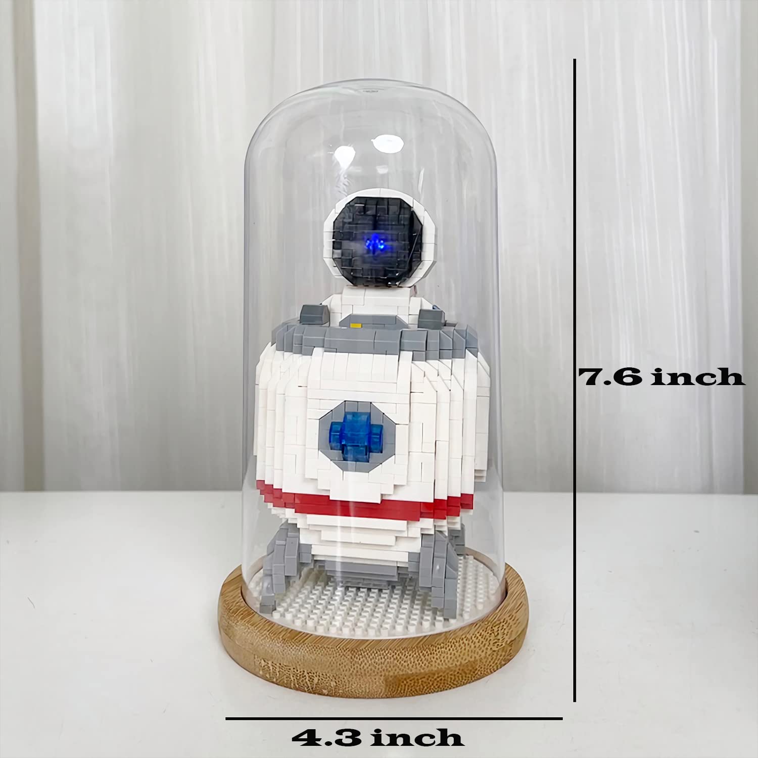 LITTCO Micro Building Blocks Mini Blocks Building Toys DIY Bricks Toys Building Sets for Adults or Teens Gifts，Dust-Proof Dome Included (with Lights+Bear)