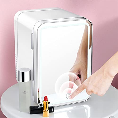 JOZZY Mini Fridge Beauty Refrigerator Skin Care Cosmetics Facial Mask Refrigerator Household with Mirror LED Mini 8L Dormitory Mini Refrigerator