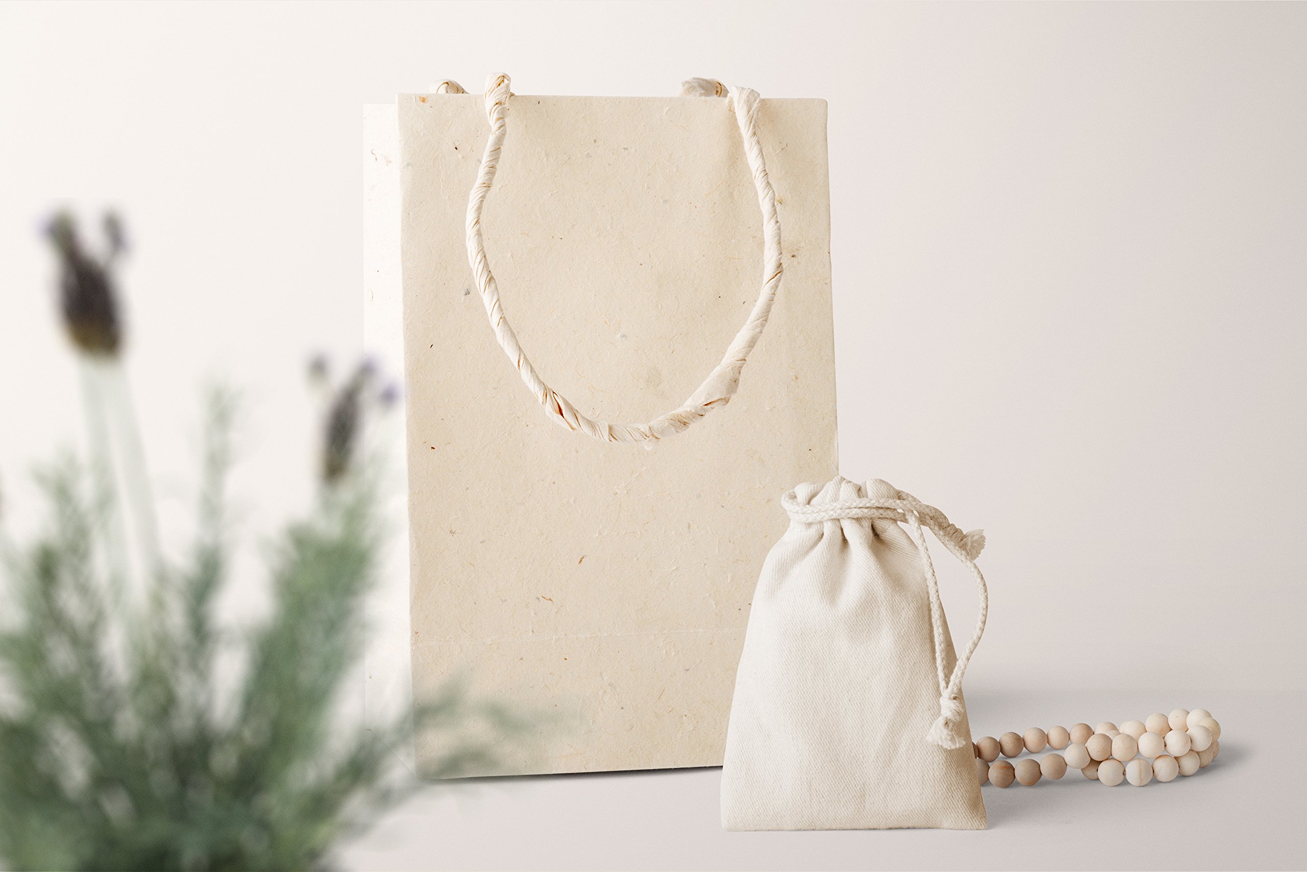 Knitial 6"x9" Natural Cotton Muslin Drawstring Bags Multipurpose 25 Bag Pack