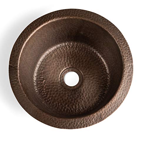 Monarch Abode 17096 Pure Copper Hand Hammered Essex Dual Mount Bar Prep Sink (12 inches)