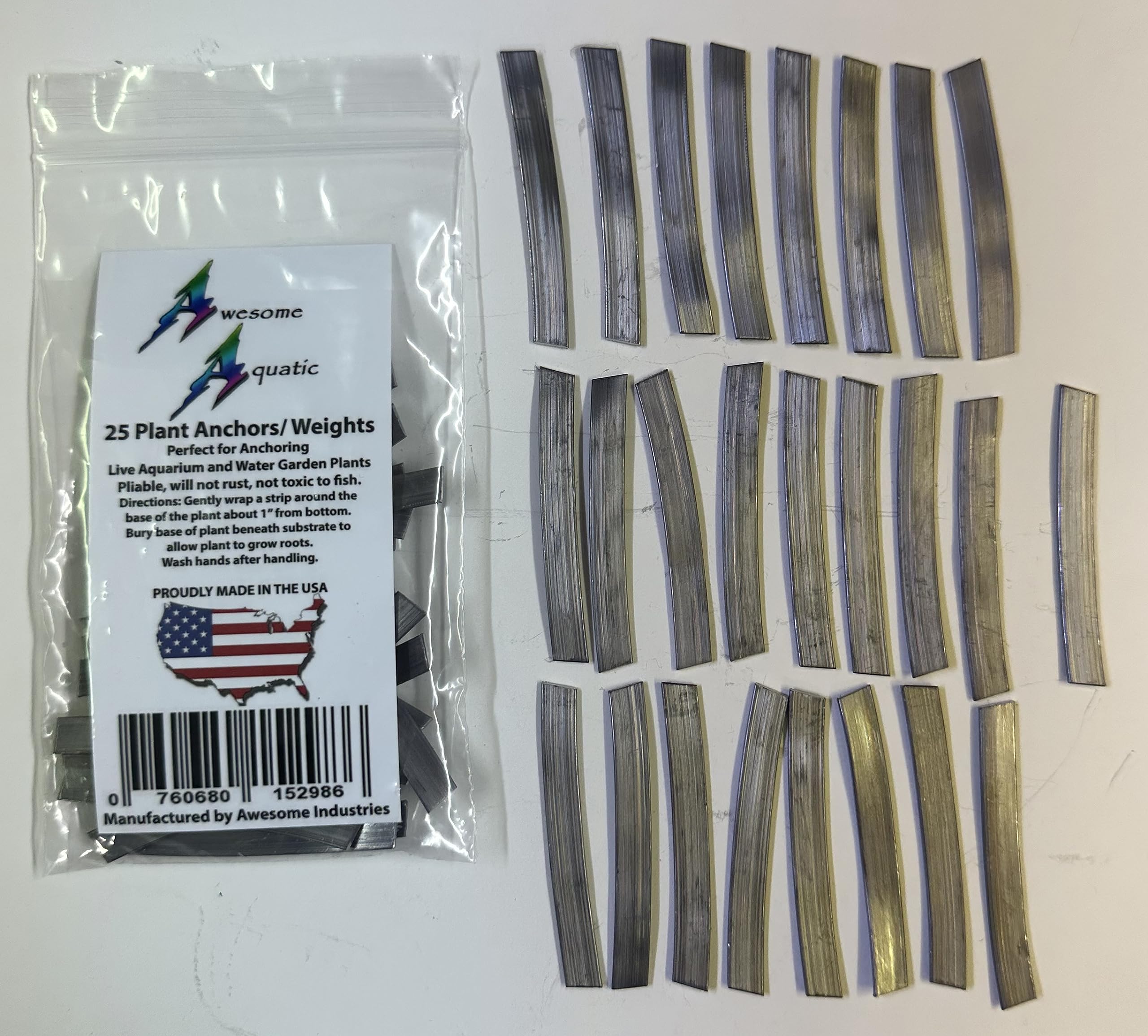 Plant Anchors/Weights 25 pk Strip Lead Ribbon Live Plants Awesome Aquatic Weight Anchor (25 Pack Strips)