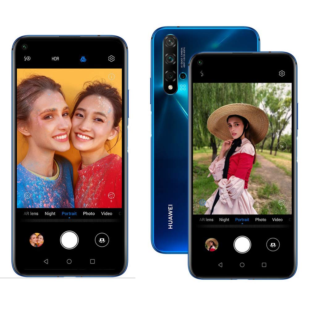 HUAWEI Nova 5T (128GB, 6GB) 6.26" LCD, Kirin 980, 48MP Quad Camera, 22.5W Fast Charge, Dual SIM GSM Unlocked Global 4G LTE International EU Plug with US Adapter (Black)