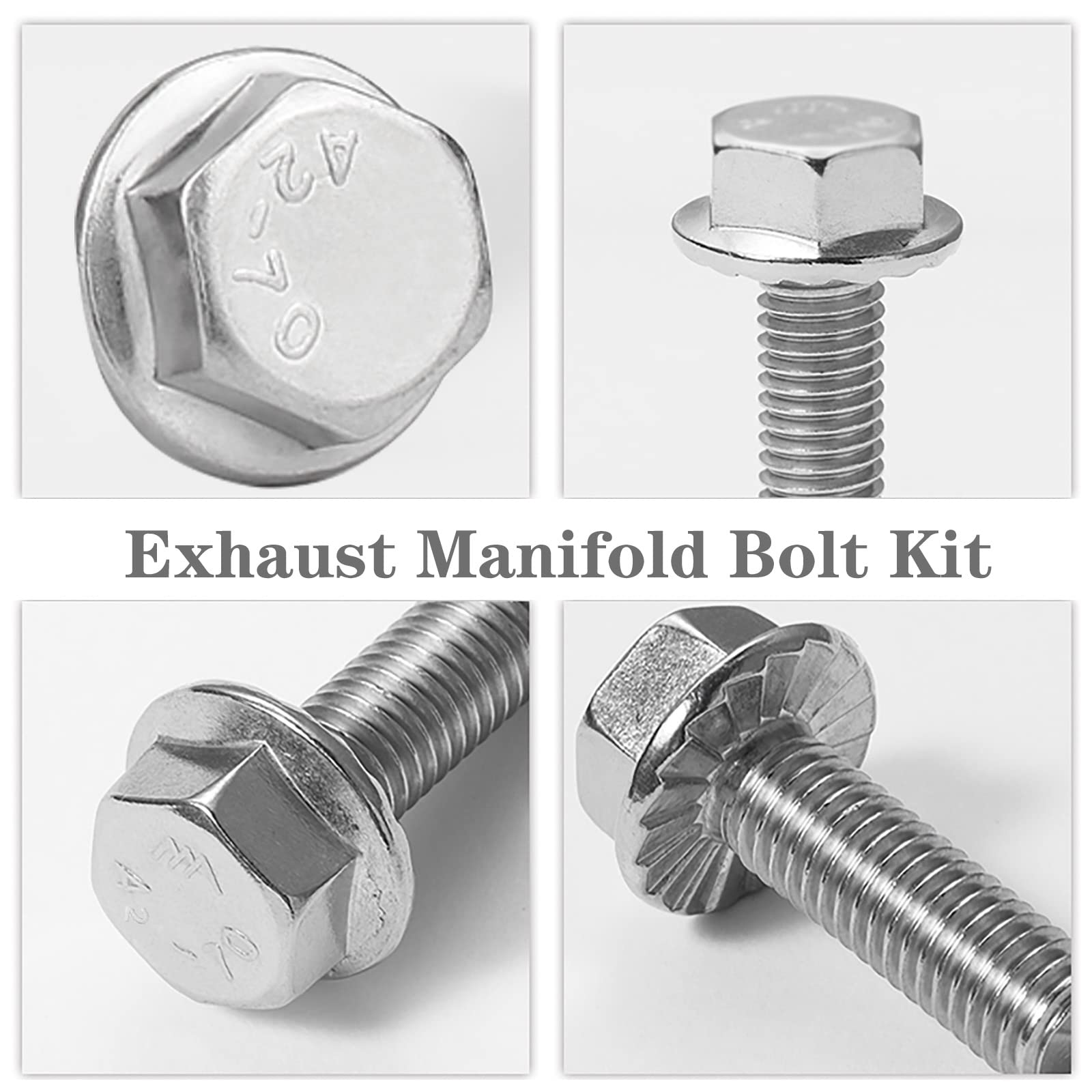 OBPSFY 8 Pack Flanged Hex Head Bolts, M10X1.5-35mm Flanged Hex Head Screws,Exhaust Manifold Bolt Kit,Flange Bolts and Nuts for Securing Exhaust Components