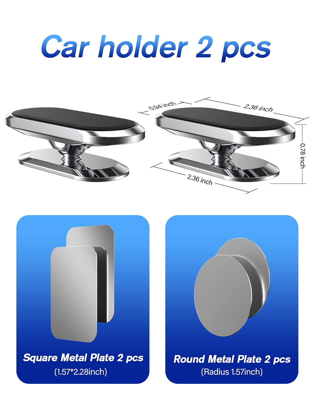 NIYEVN 2 Pack Magnet Phone Holder for Car [ Upgrade N52 Magnet ] Magnetic Phone Holder for Car, [ 360° Rotation ] Universal Dashboard Car Phone Holder Magnetic Fits Samsung & iPhone 16 Pro Max