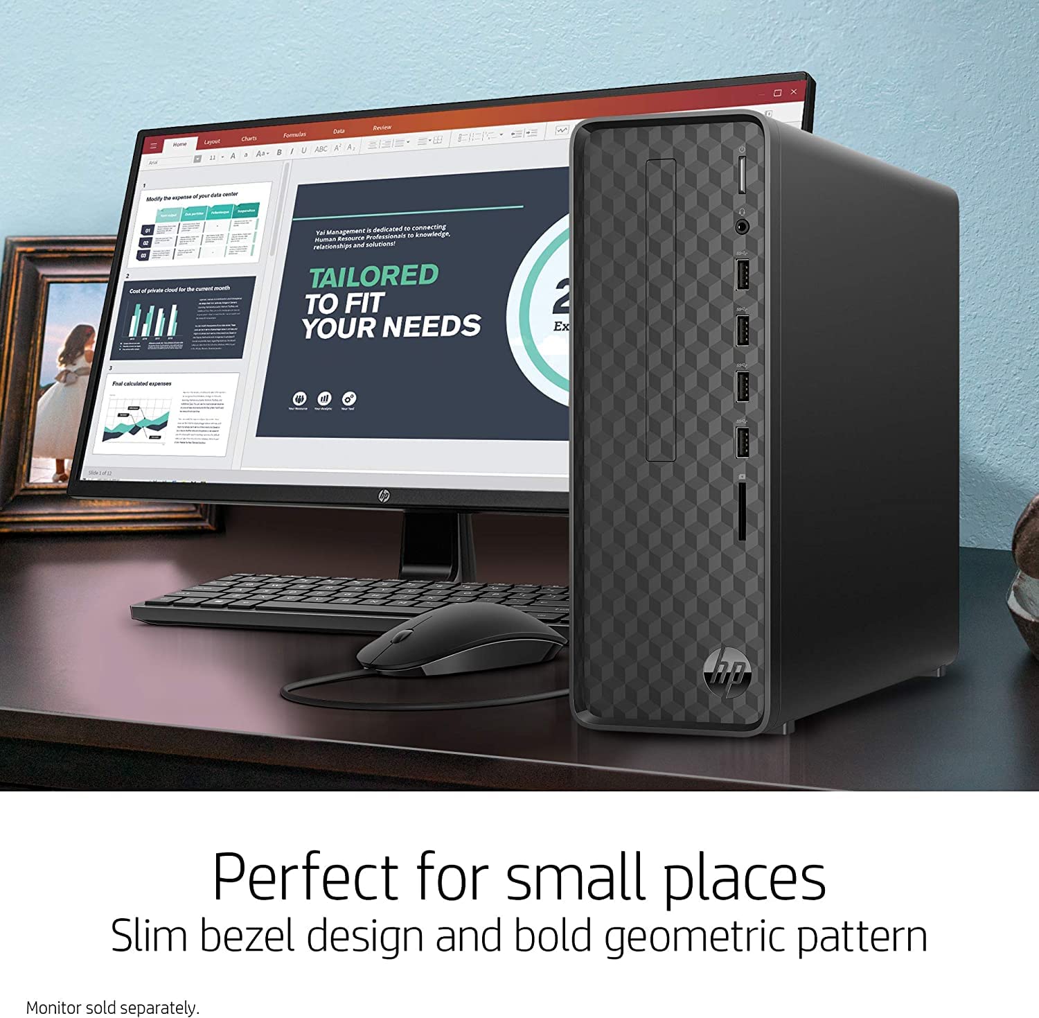 HP Slim Desktop S01-aF0026b, AMD Ryzen 3 3250U with Radeon Graphics VGA Compatible Controller AMD/ATI Picasso, 8GB DDR4 RAM, 256GB SSD Storage, Fan Cooler, Windows 11 Home (Renewed)