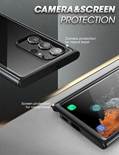 SUPCASE Edge XT Series Case for Samsung Galaxy S23 Ultra 5G (2023), Slim Frame Clear Protective Case with Built-in Screen Protector (Black)