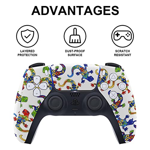 Mexican Lizards Full Protective Skin Cover Design Wrap Decal Sticker Compatible with PS5 Digital Edition Console and Controller