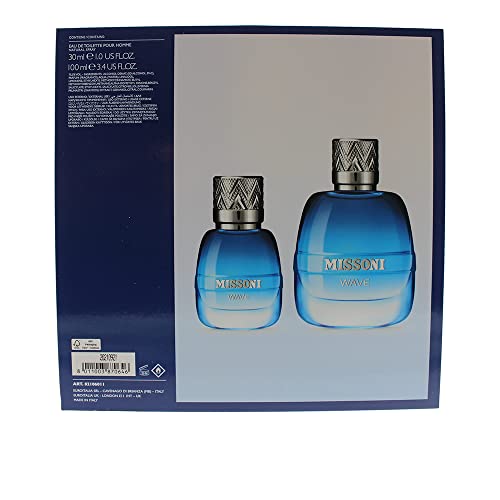 Missoni Missoni Wave 3.4oz EDT Spray, 1oz EDT Spray Men 2 Pc Gift set