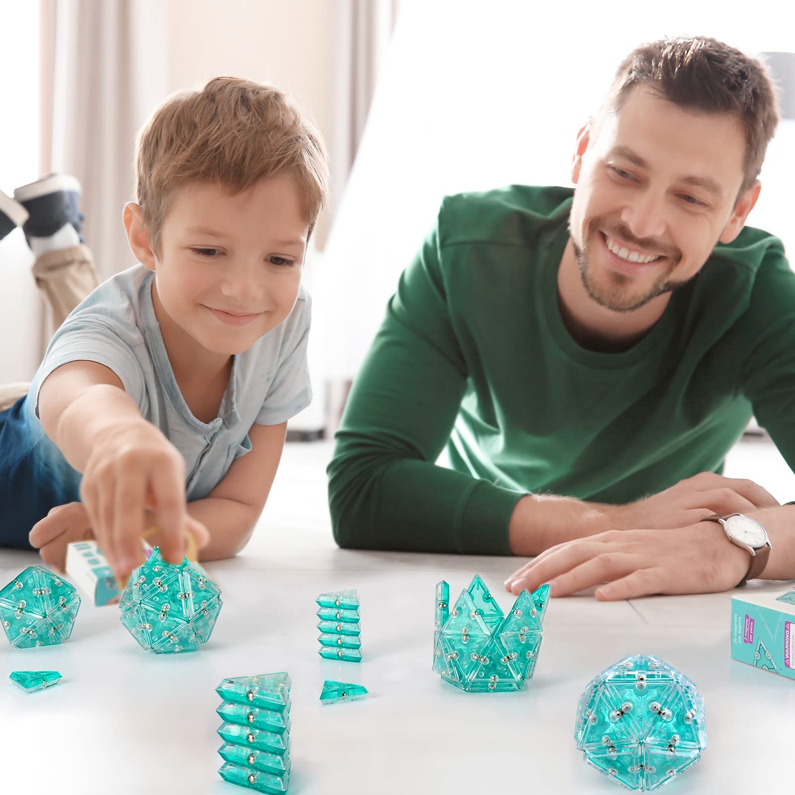 Magnetic Fidget Sphere 20 Pcs Triangle Magnetic Building Blocks for Boys Girls Toddlers