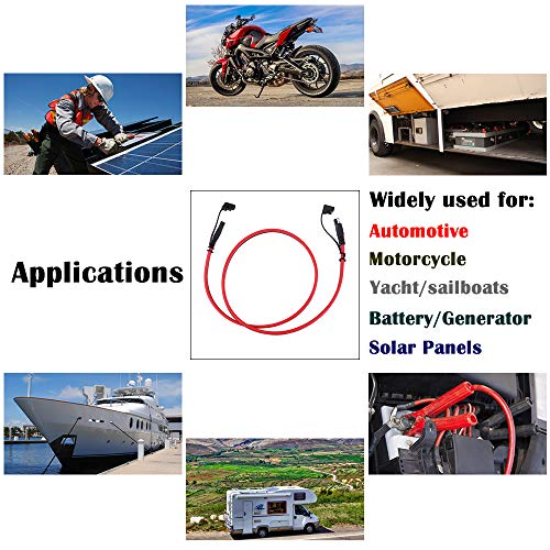 iGreely SAE Extension Cable 10AWG SAE to SAE Quick Disconnect Wire Harness SAE Connector Solar Panel Extension Cable for Trolling Motor Automotive RV Battery Motorcycle Cars Tractor 10 Gauge 1M 3Ft