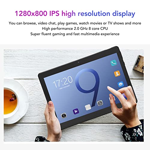 Qinlorgo HD Display Tablet, 10 Inch Dual SIM Tablet, 3GB RAM, 32GB ROM, Dual Speakers for Work (US Plug) (RTLRigrek0xawu-13)