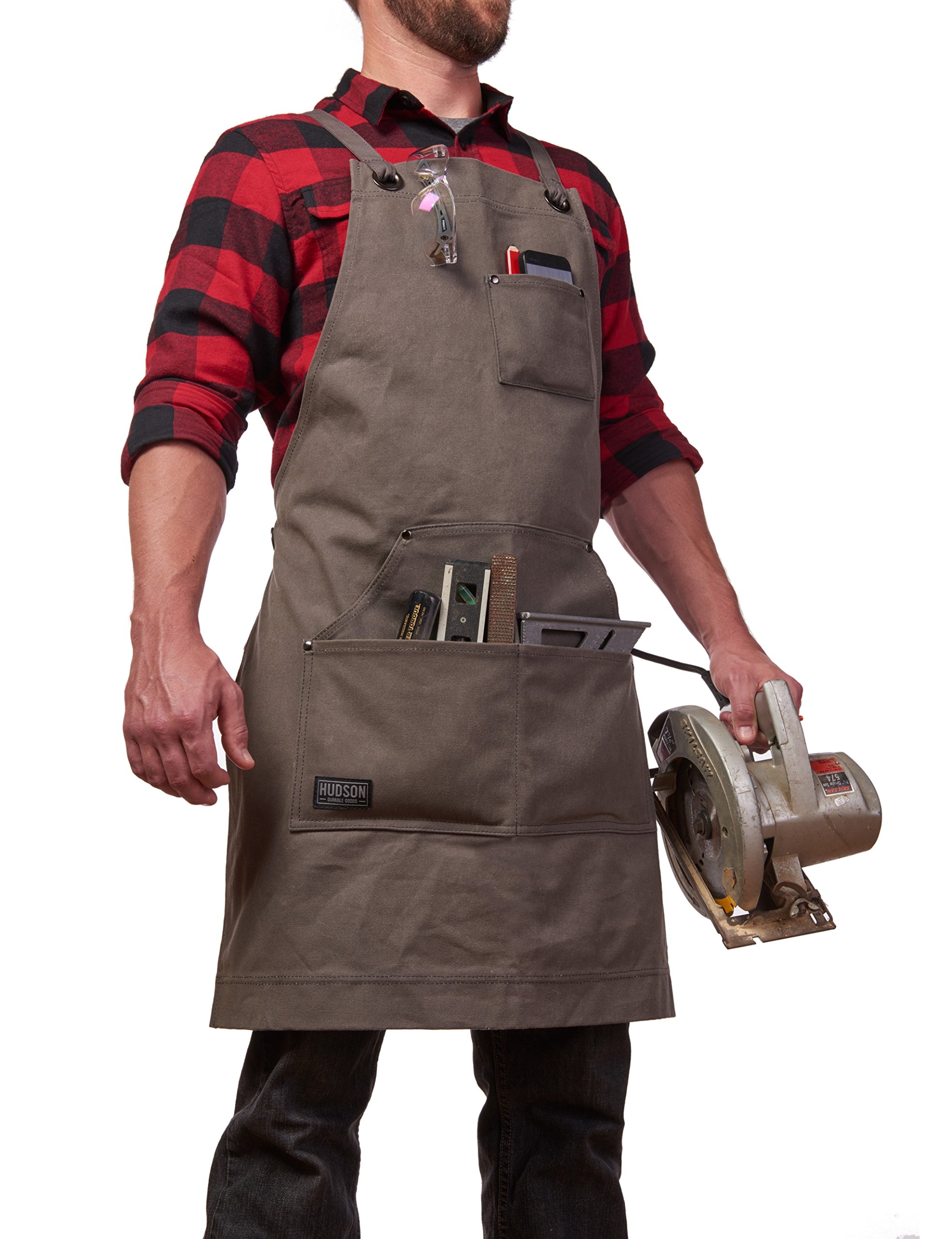 Hudson Durable Goods - Heavy Duty Waxed Canvas Work Apron - Grey