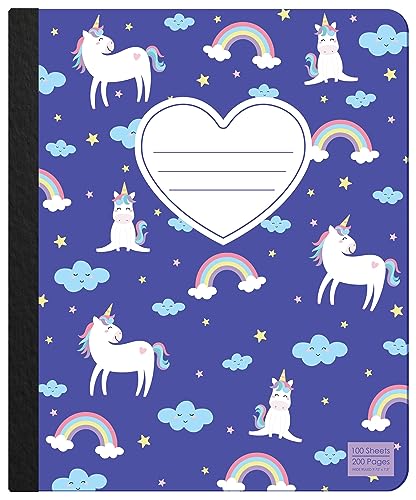 ScribbleMate Cute Composition Notebook Wide Ruled, Set of 3 Composition Notebpooks for Kids, Wide Ruled Composition Notebook for Boys and Girls. 100 pages 200 sheets. 9.75β x 7.5β